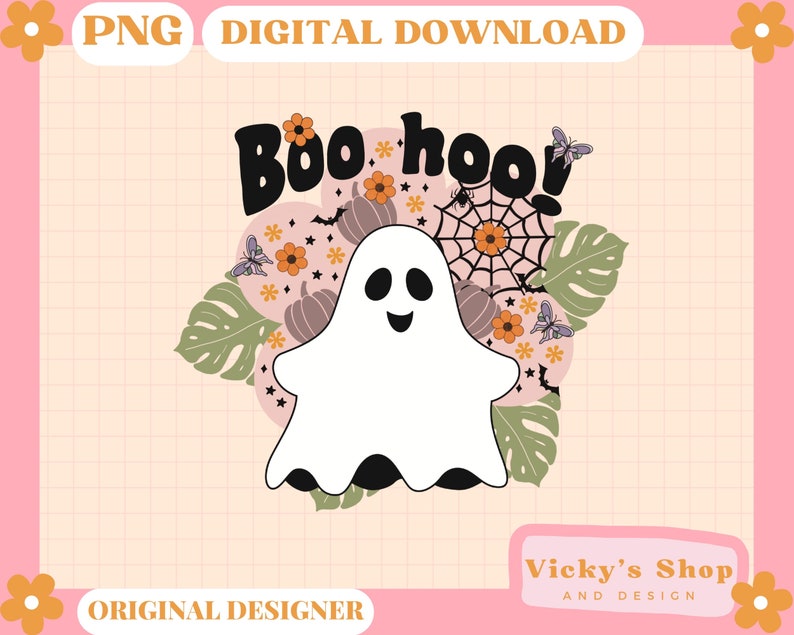Boo Hoo! Ghost Png, Halloween Png, Stickers Png, Trendy Halloween Png ...