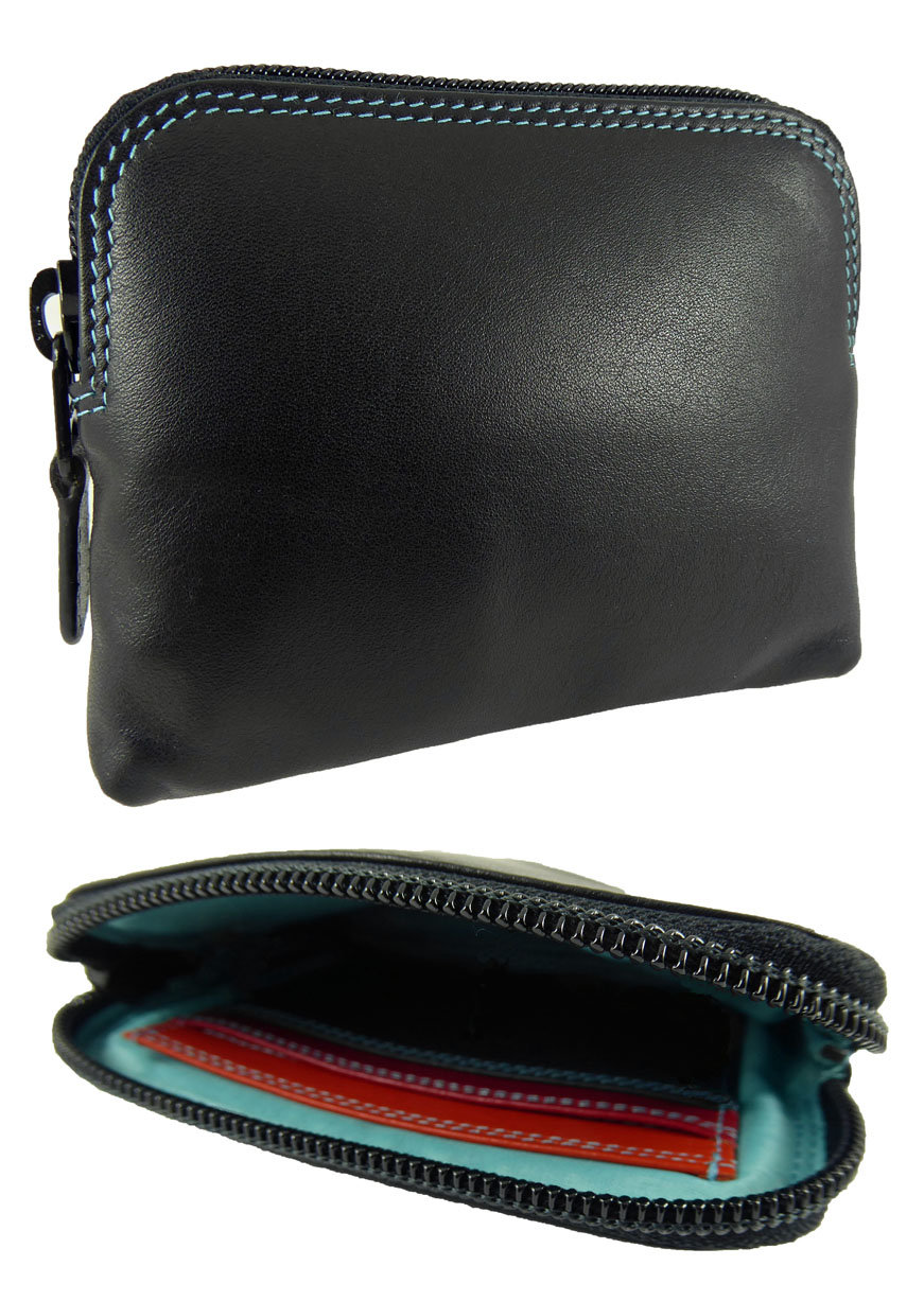 Coin Zip Purse With Card Slots Real Leather RFID - Multicoloured - Etsy UK