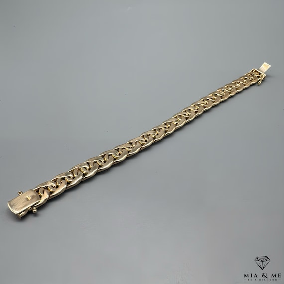 Gold Bracelet in 585 Gold Handcrafted Women s Bracelet in 14 Carat Gold bracelet Diamond coated in Gold Etsy Ireland