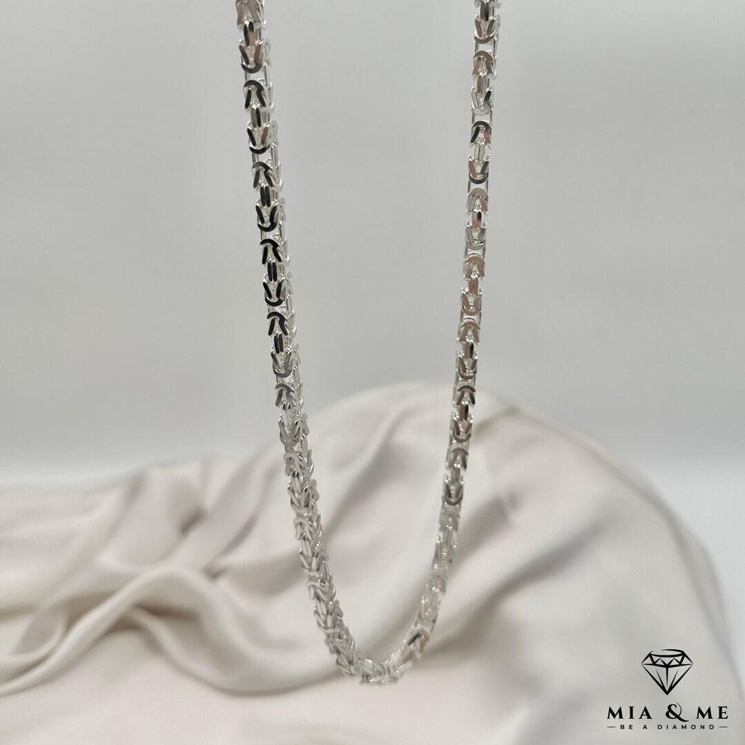 King's Chain in 925 Silver Diamonds / Men's Chain in 925 Silver / Solid ...