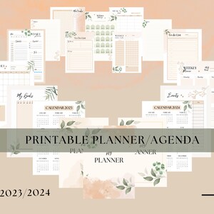 2023-2024 Printable Planner, Daily Agenda, Instant Download A4 ...
