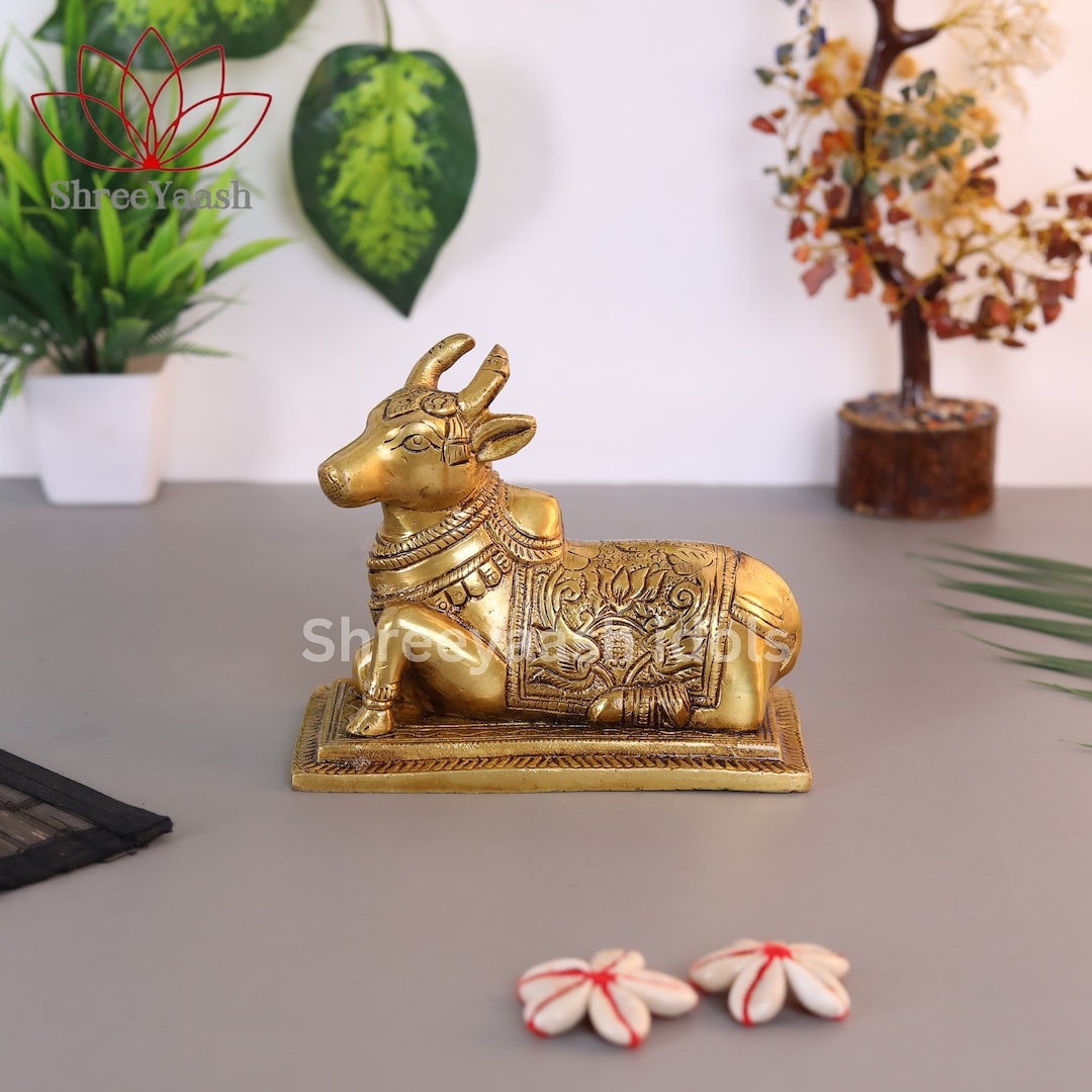 Small Nandi Statue, Gatekeeper of Shiva & Parvati, God Nandi Figure, 14 ...