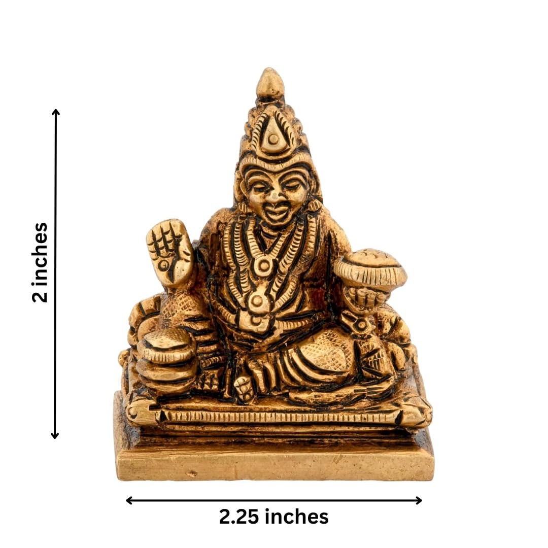 Shreeyaash Handcrafted Brass Dhan Kuber Statue God of Treasure Shri ...