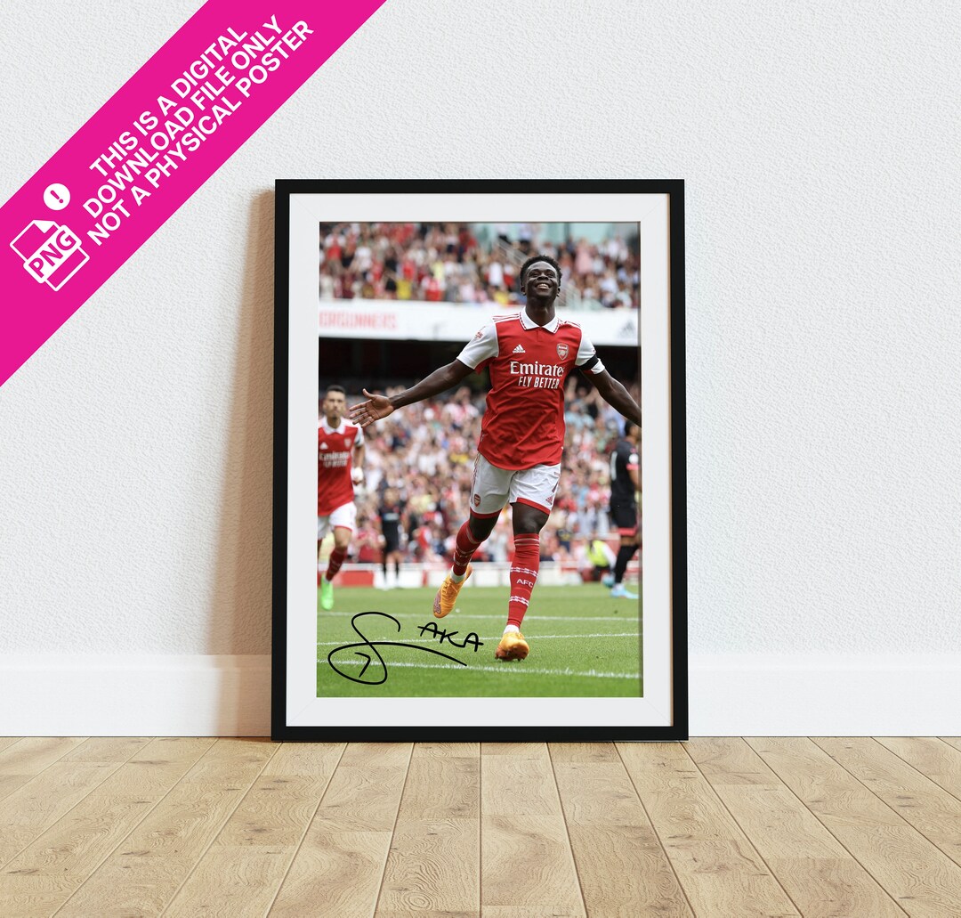 BUKAYO SAKA Arsenal Autograph Signed Poster Print digital - Etsy