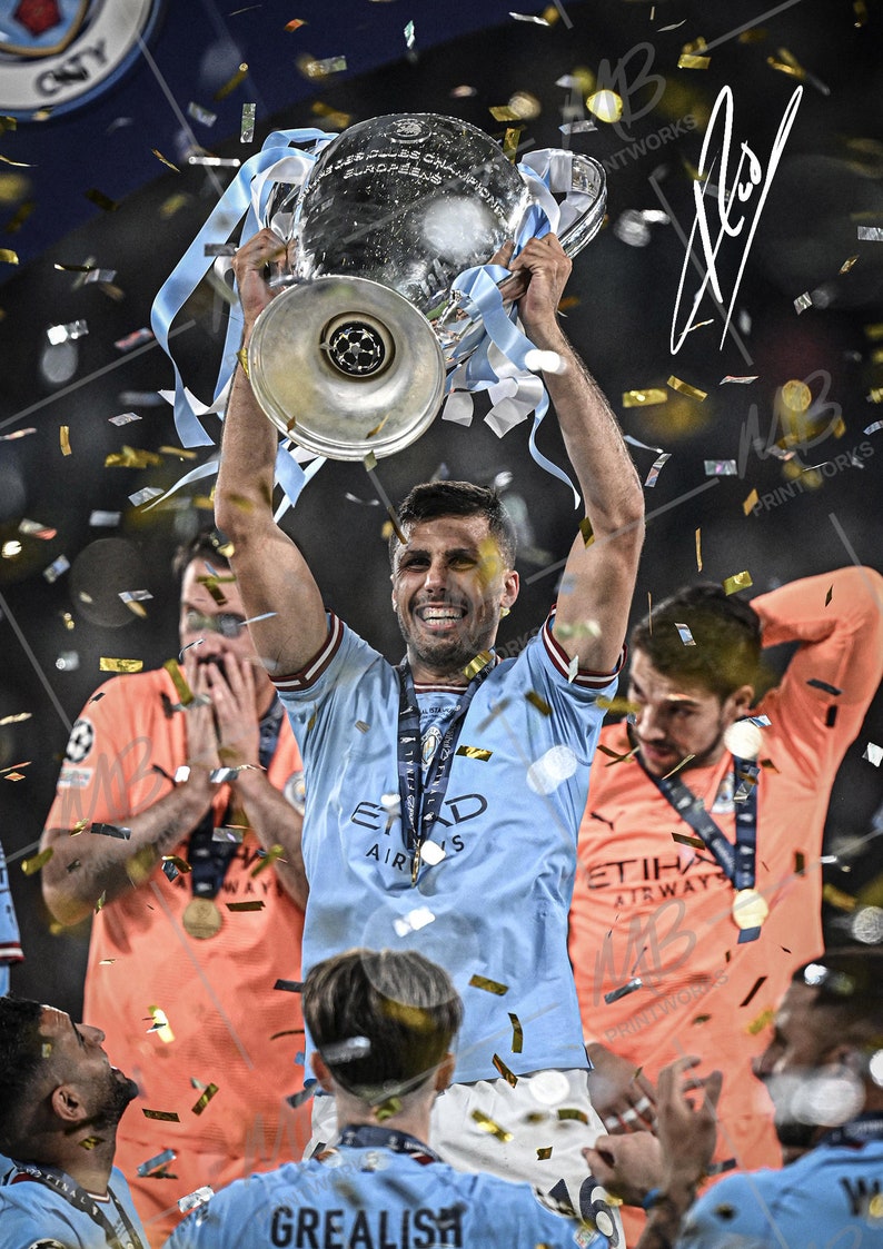 RODRI Man City Autogramm signierter Posterdruck Digitaler Download ...