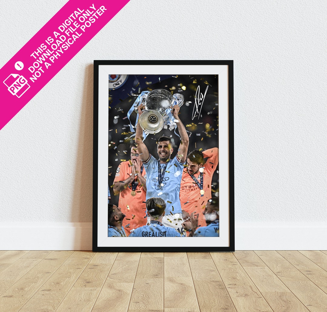 RODRI Man City Autogramm signierter Posterdruck Digitaler Download ...