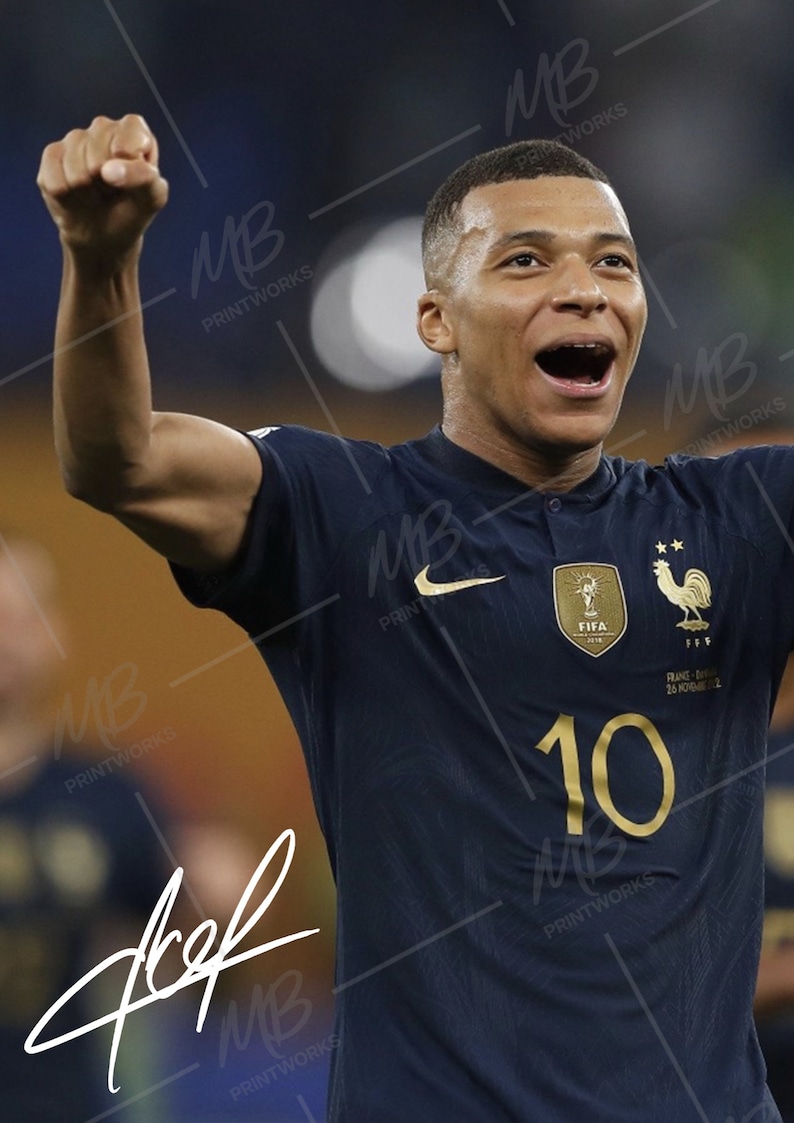 KYLIAN MBAPPE France A3 Autograph Signed Poster pre Print - Etsy