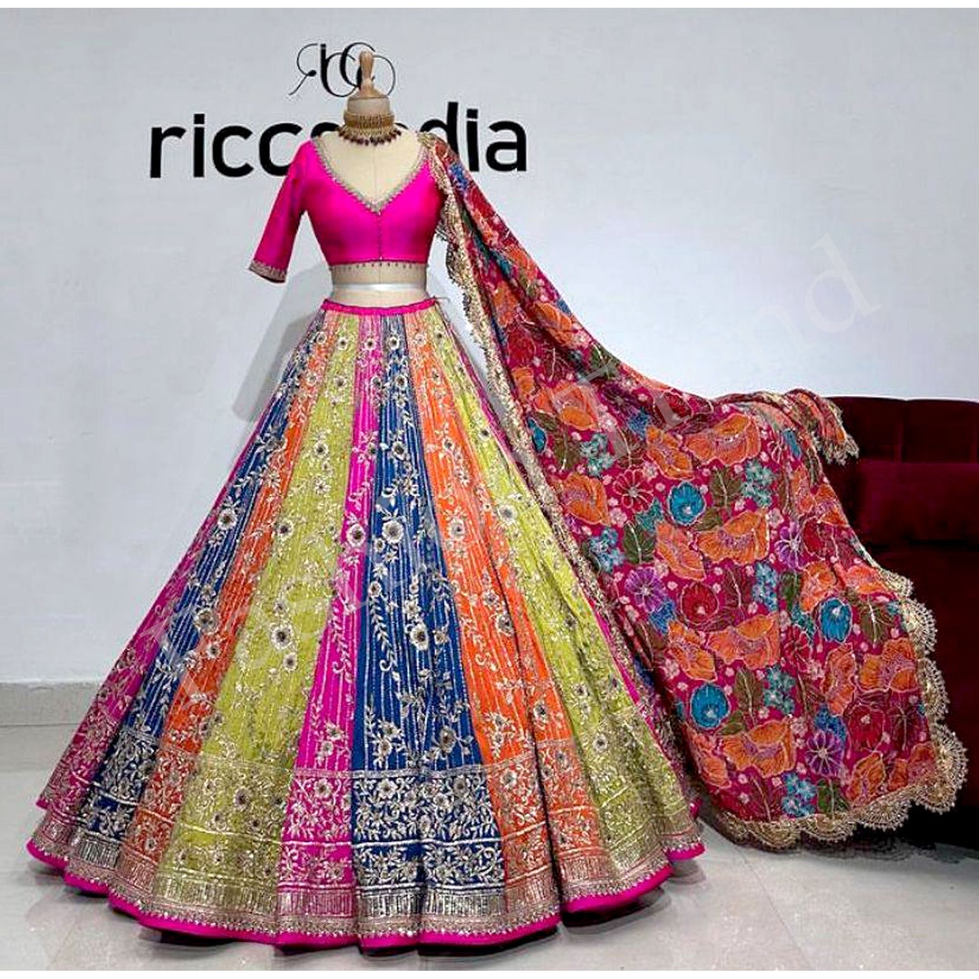 Sabyasachi Multi Color Real Mirror Lehengas,designer Lehenga,partywear ...