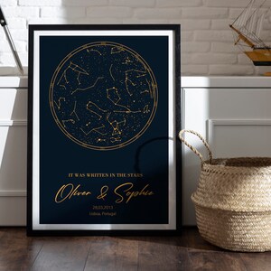 Custom Star Map by Date, Custom Star Map, Anniversary Gift ...