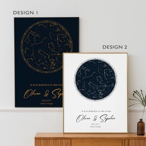 Custom Star Map by Date, Custom Star Map, Anniversary Gift ...