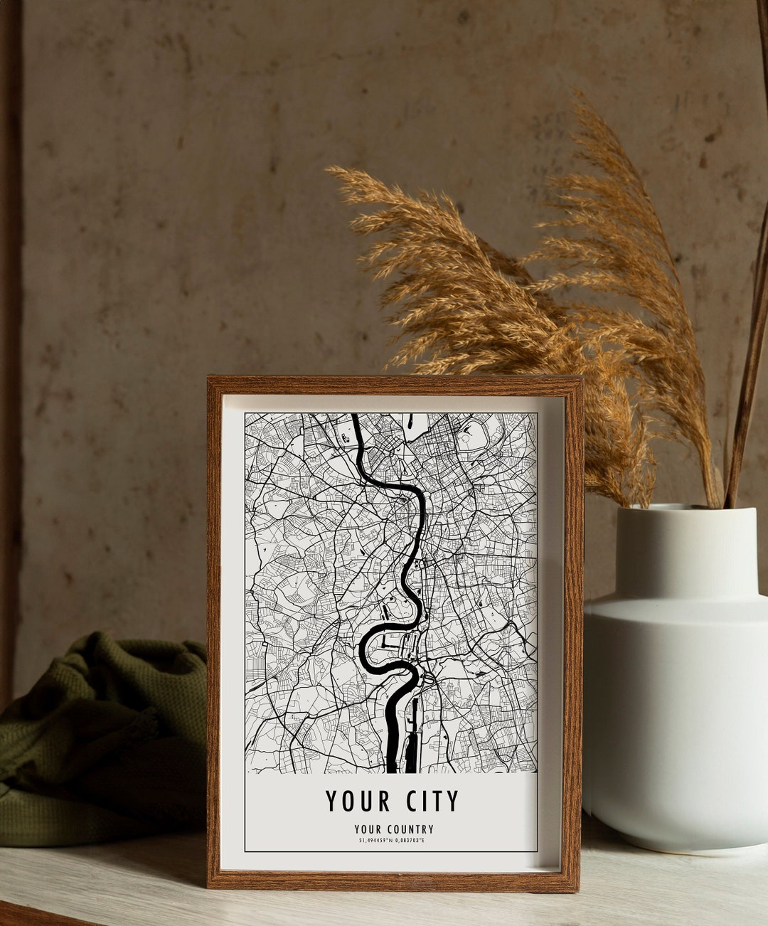 Custom City Map, Personalized Wall Art for Travel Lovers, Location Map ...