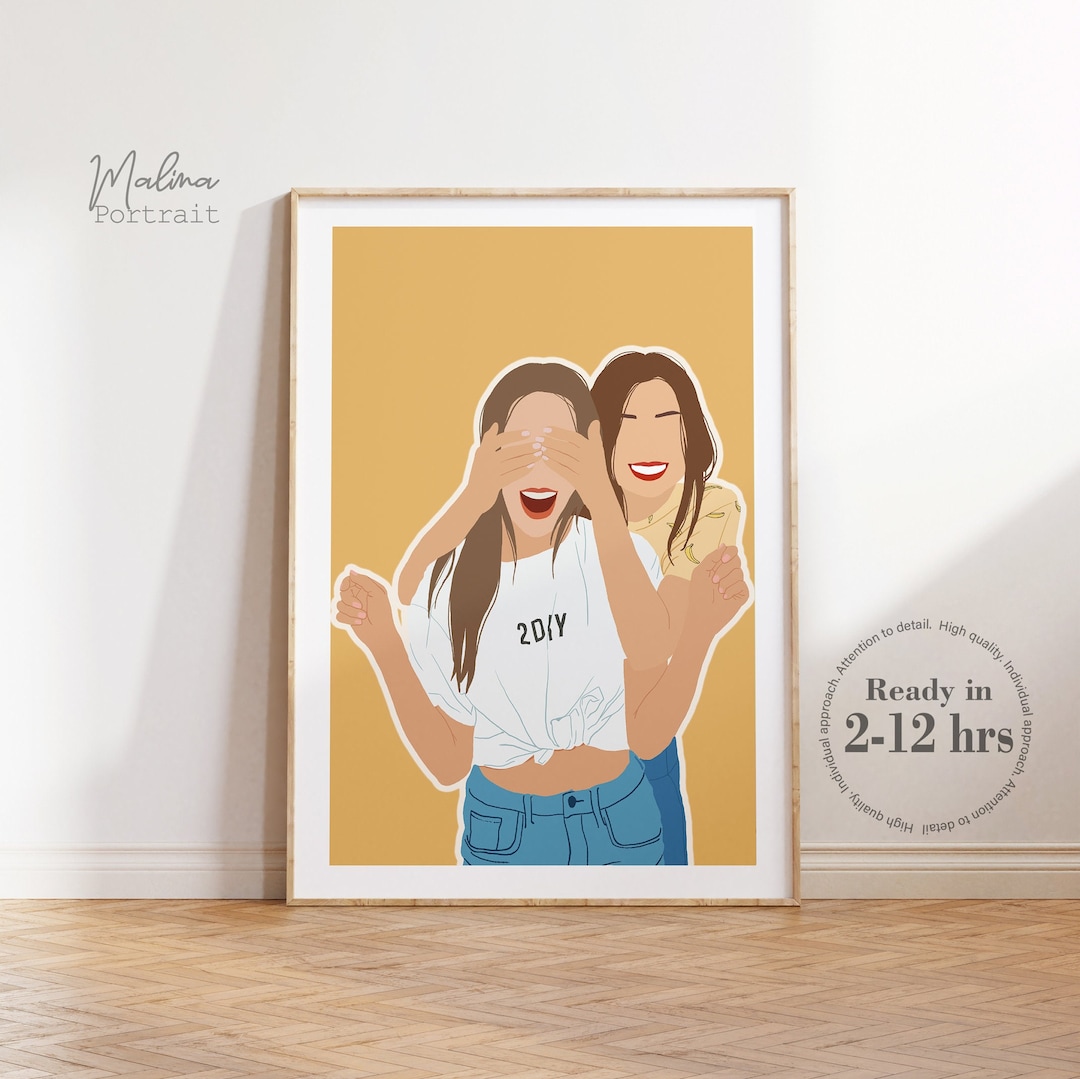 Custom Best Friend Portrait Faceless Digital Portrait Best - Etsy