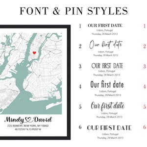 Where It All Began Custom City Map Print 1 Year Anniversary Gift for ...