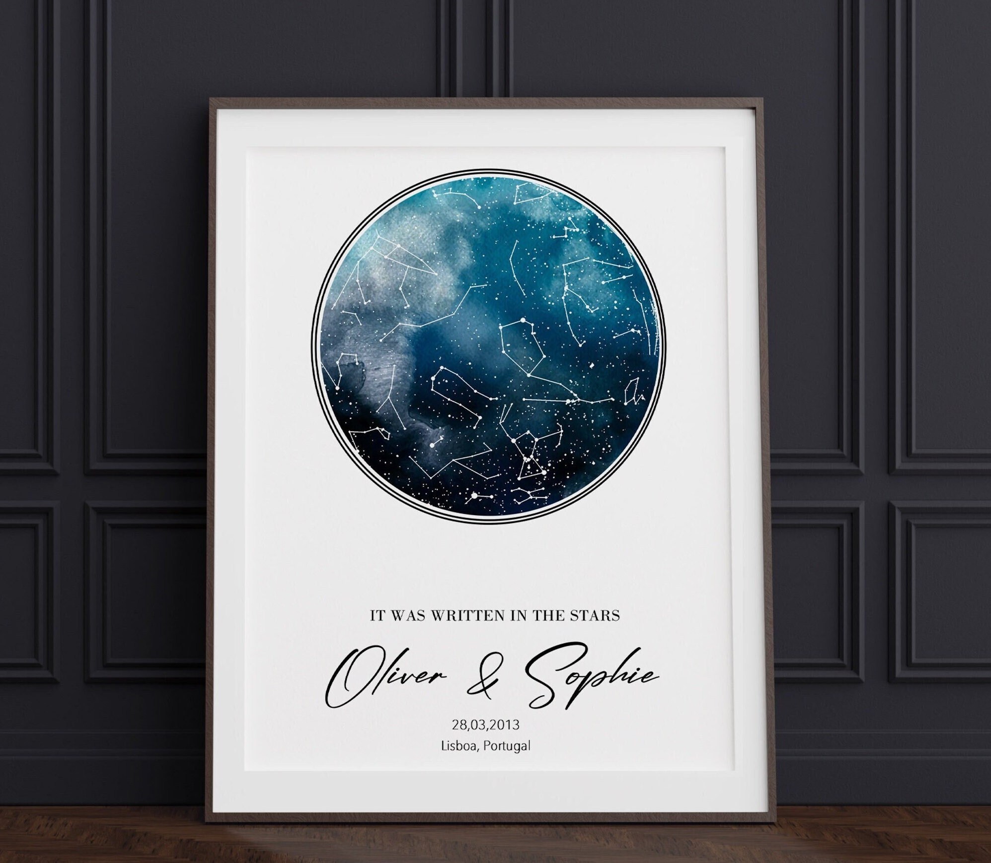 The Night We Met, Custom Star Map by Date, Personalised Engagement Star ...
