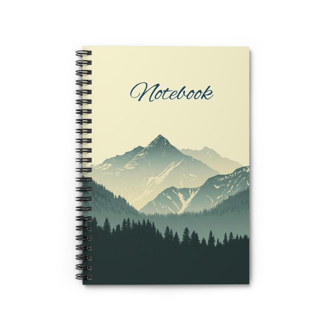 Mountain Landscape Spiral Notebook | Minimal Forest & Alpine Scenery ...