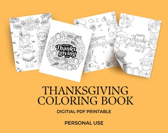 Printable Thanksgiving Coloring, Thanksgiving, Fall, Coloring Book ...