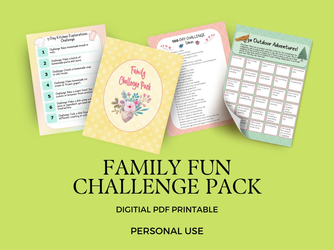 Family Fun Challenge Pack - Etsy