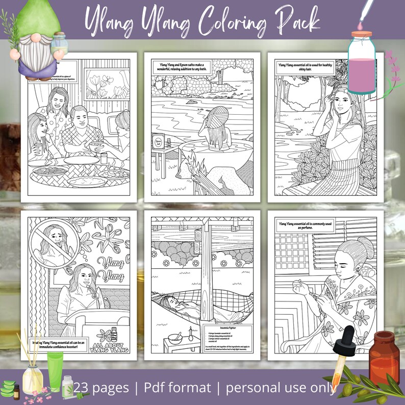 Essential Oil Coloring Pages - Etsy