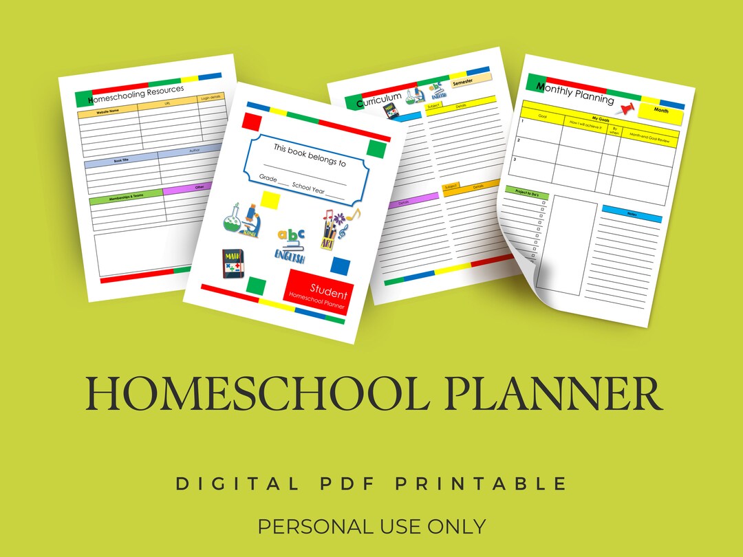 Homeschool Student Planner, Homeschool Planner Printable - Etsy