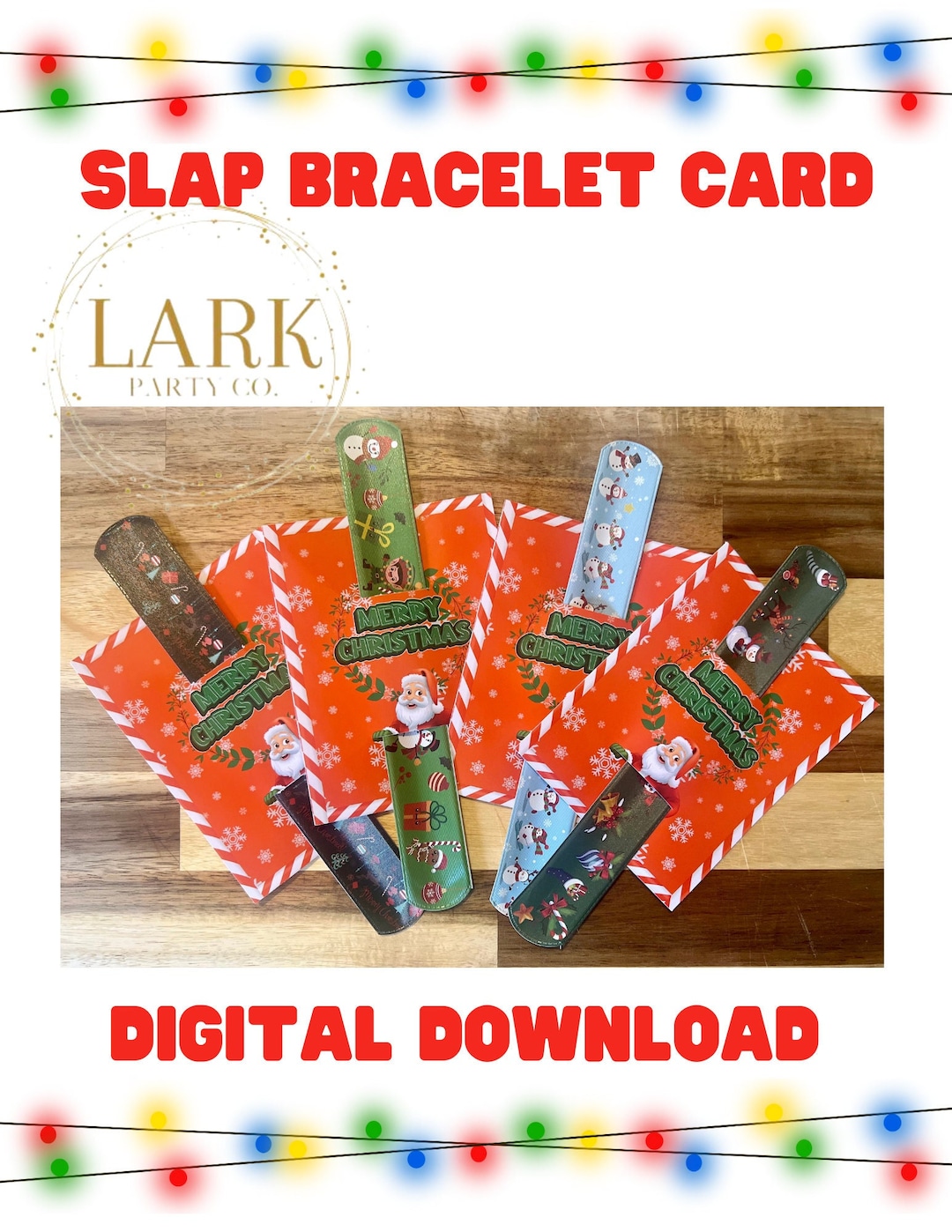Christmas Slap Bracelet Card, DIY Christmas Party Favors, Inexpensive ...