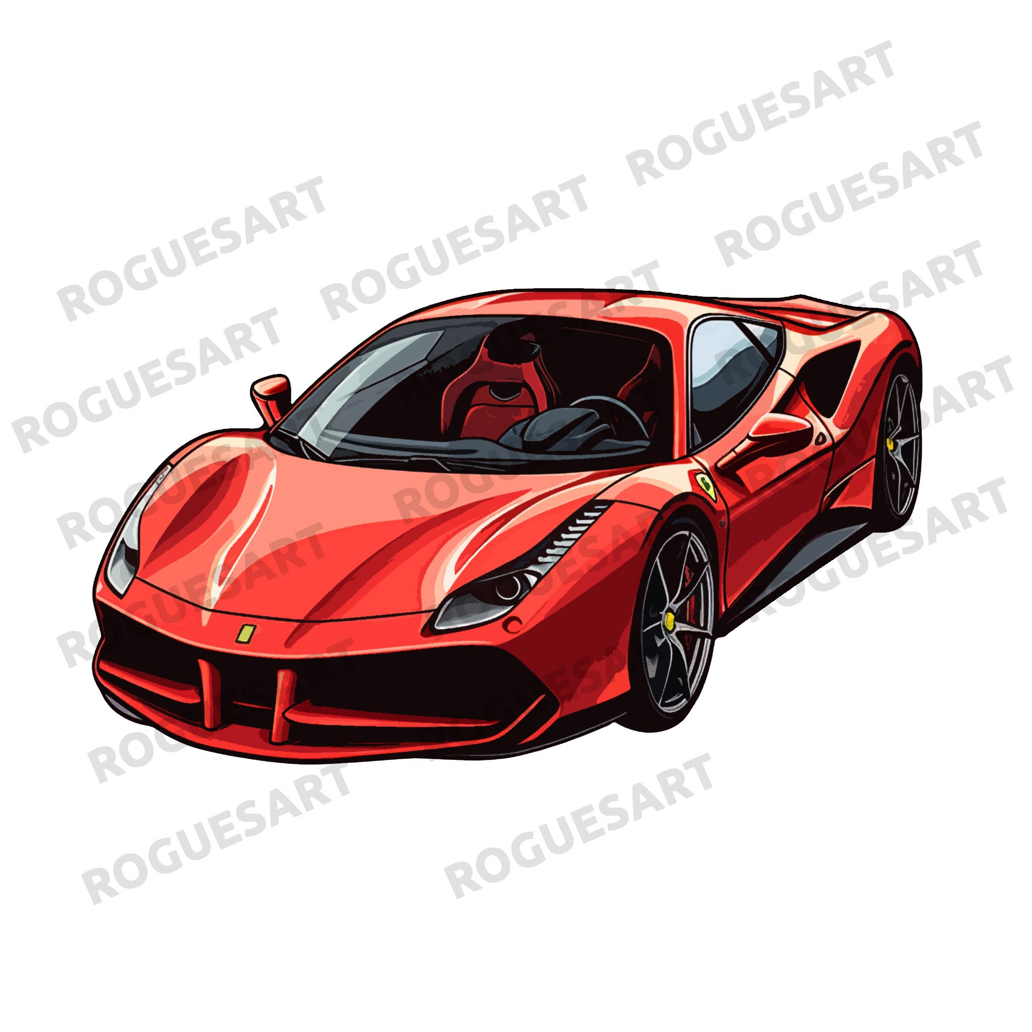 Ferrari 488 Clipart PNG, Sports Car SVG, Exotic Supercar Digital ...