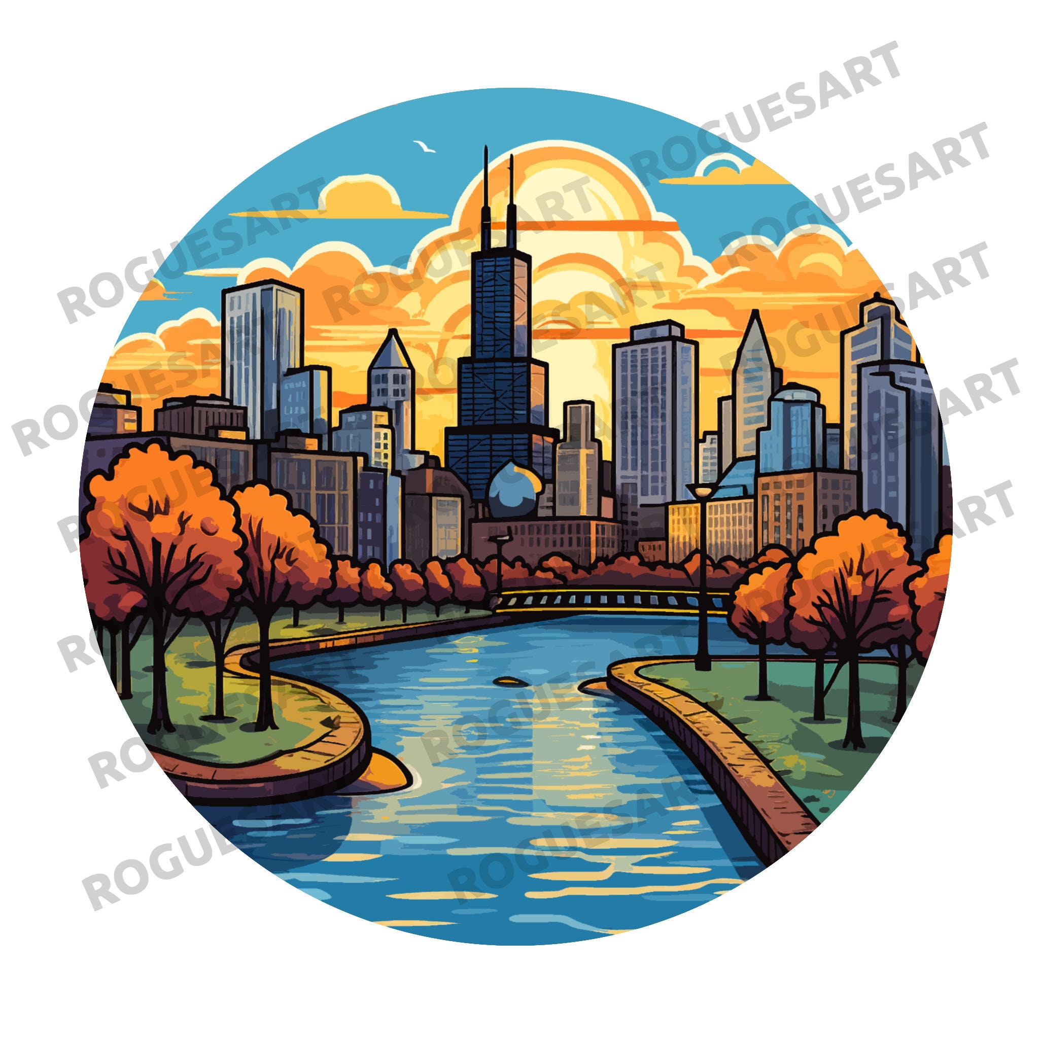 Chicago Clipart PNG, SVG, Digital Download, Printable, Sublimation ...