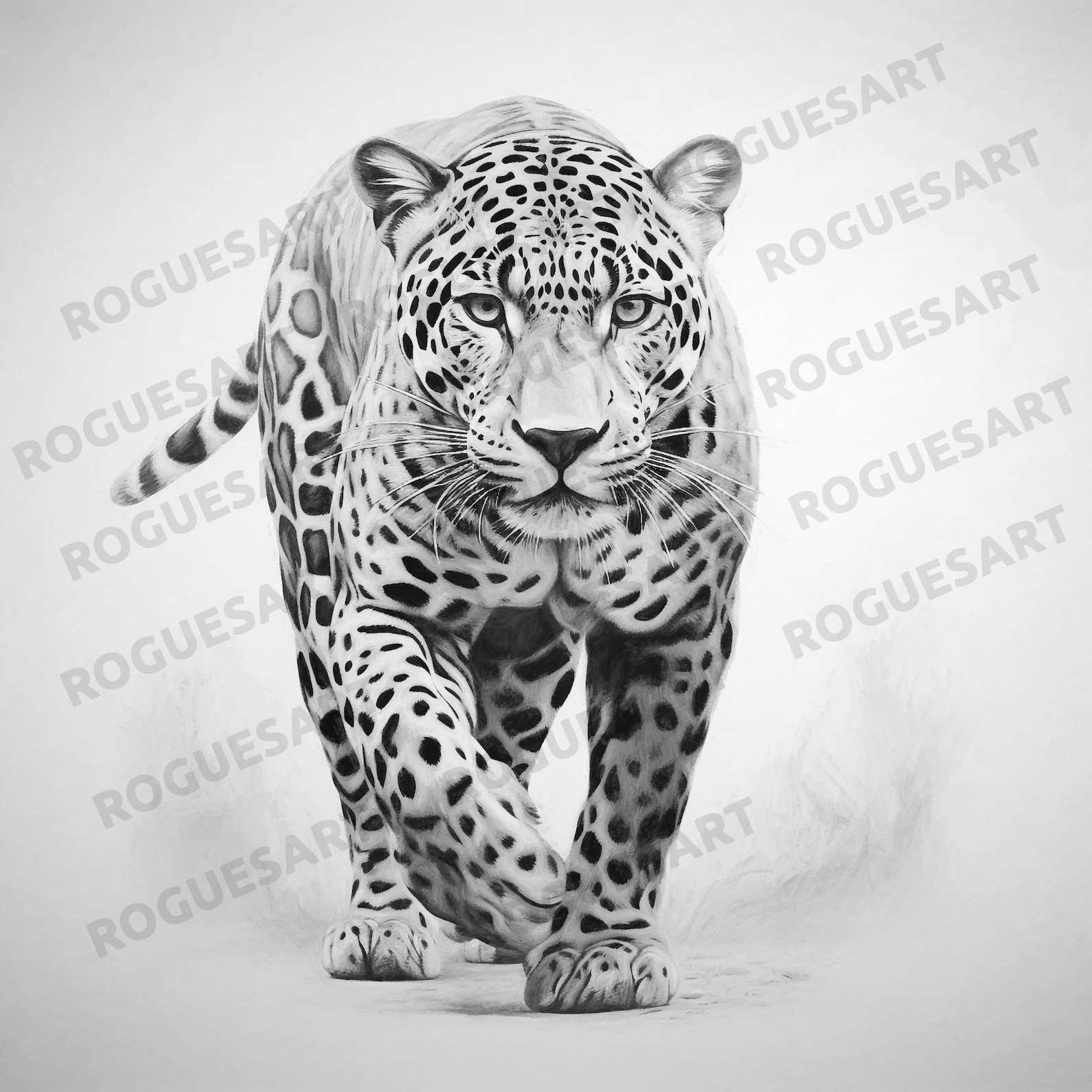 Jaguar Drawing Digital Download, Jaguar Painting, Leopard Artwork ...