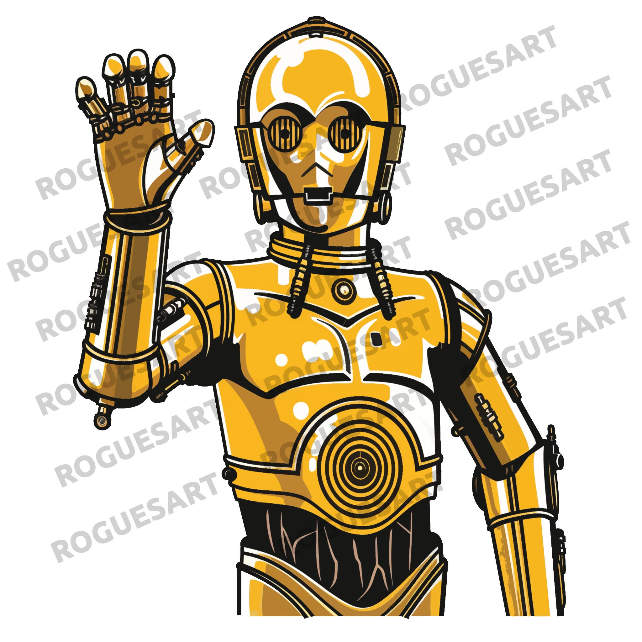 C-3PO Clipart PNG, JPG, Digital Download, Printable, Sublimation, Transparent, Star Wars - Etsy