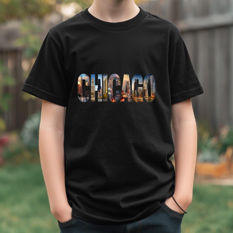 Chicago PNG Word Art, JPG, Digital Download, City Skyline Letters ...
