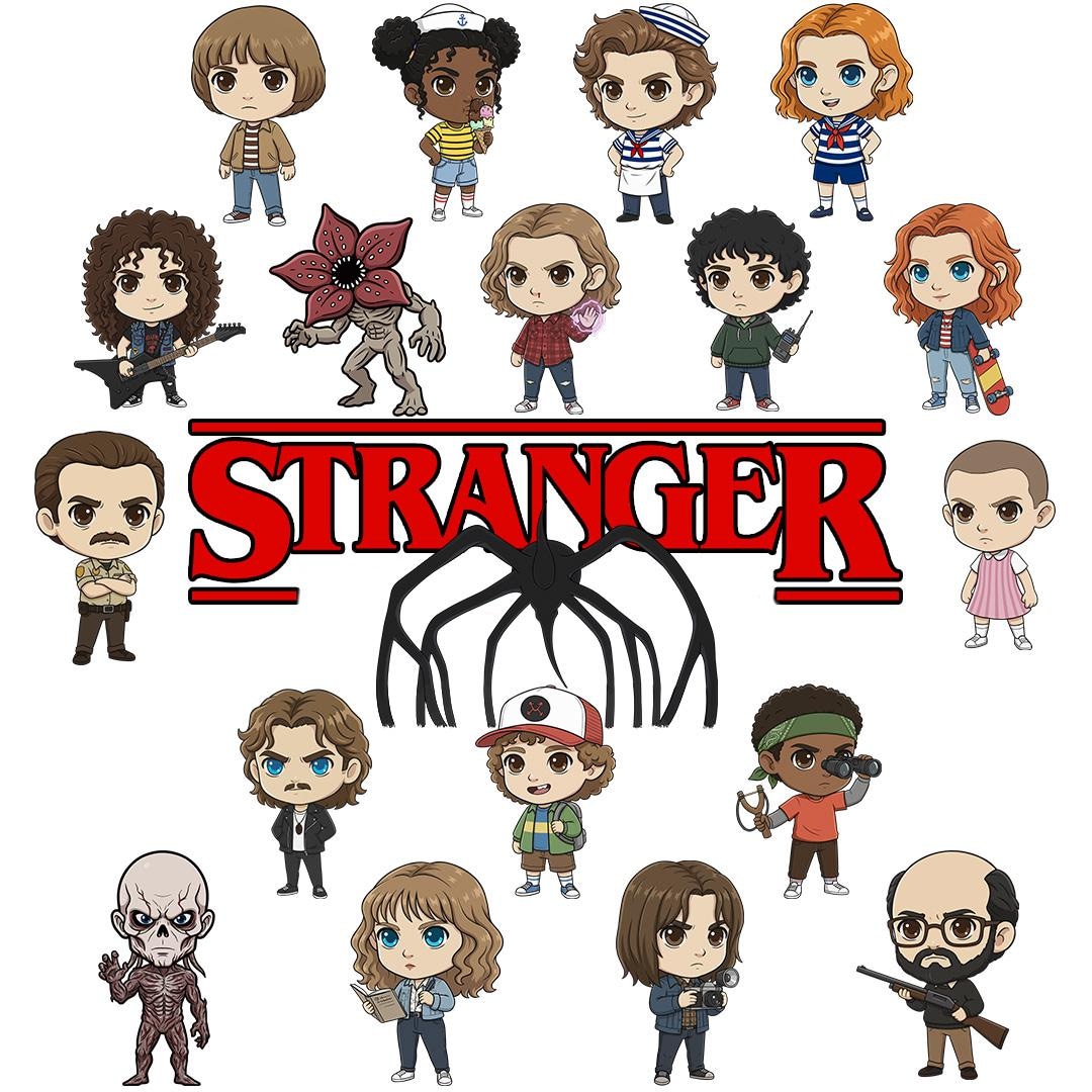 Pacote de Clipart PNG de Personagens Fofos de Stranger Things, Download ...