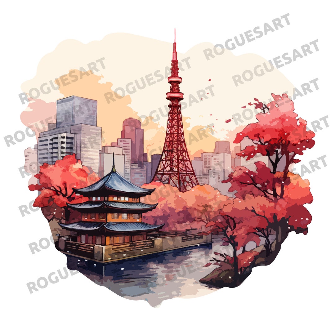 Tokyo Clipart PNG SVG, Japan City Digital Download, Japanese Landmark ...