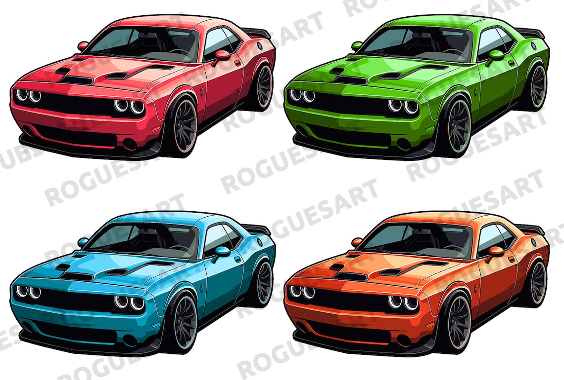 Dodge Challenger Clipart PNG, SVG, Descarga digital, Imprimible ...