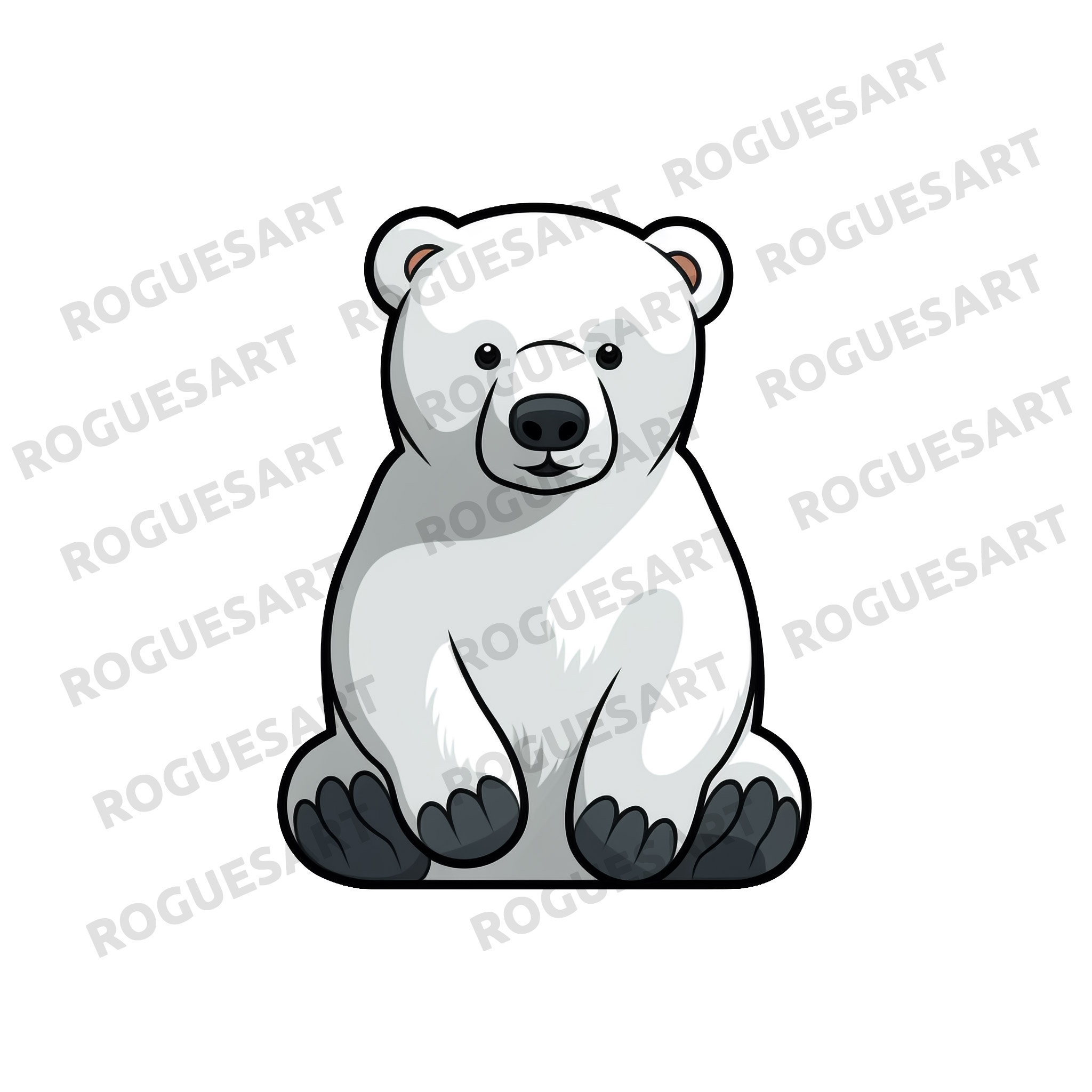 Polar Bear Cute Clipart PNG, SVG, Clipart, Digital Download, Printable ...
