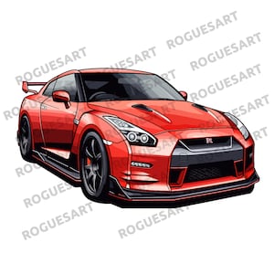 Nissan GTR Clipart PNG, SVG, Digital Download, Printable, Sublimation ...