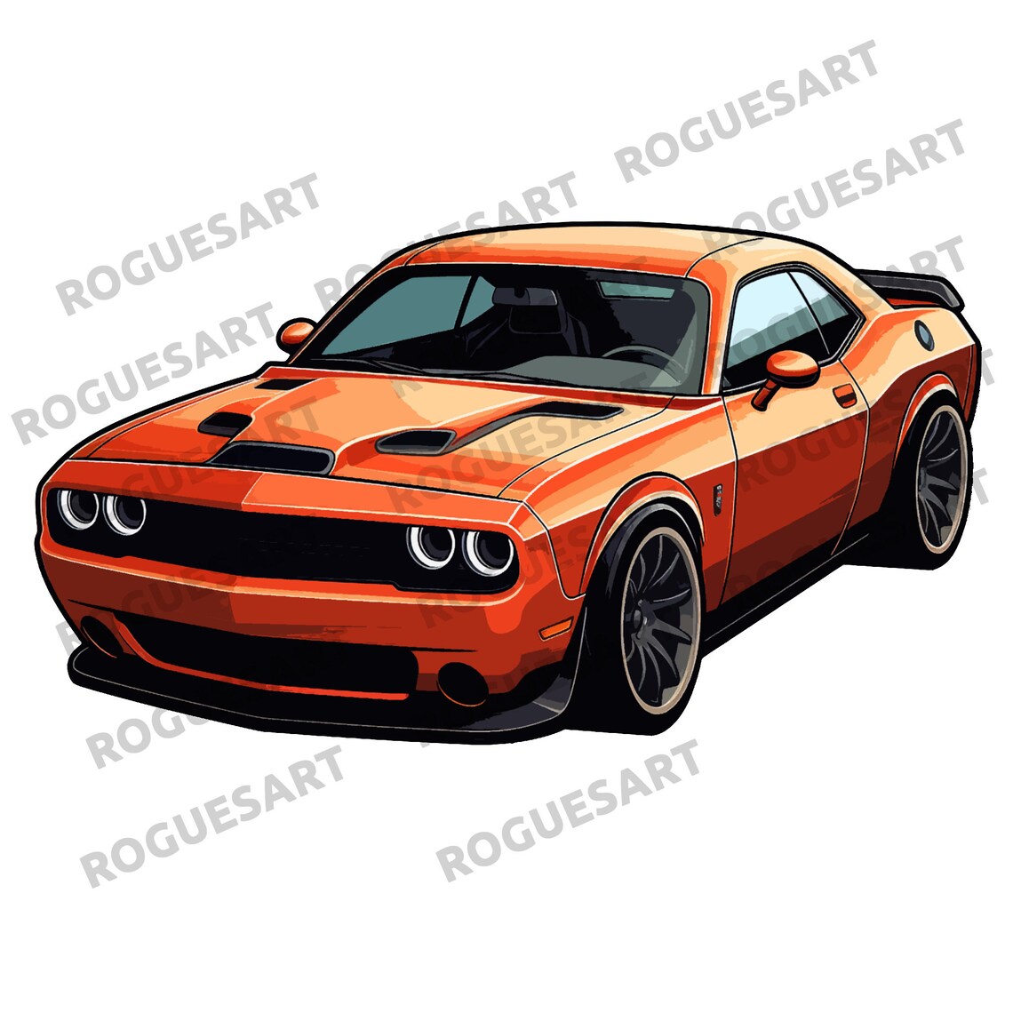 Dodge Challenger Clipart PNG, SVG, Descarga digital, Imprimible ...