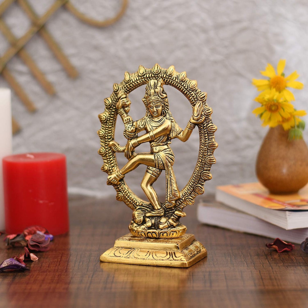 Metal Shiva Idol Natraj Statue Statue for Home Decor,gold Plated ...