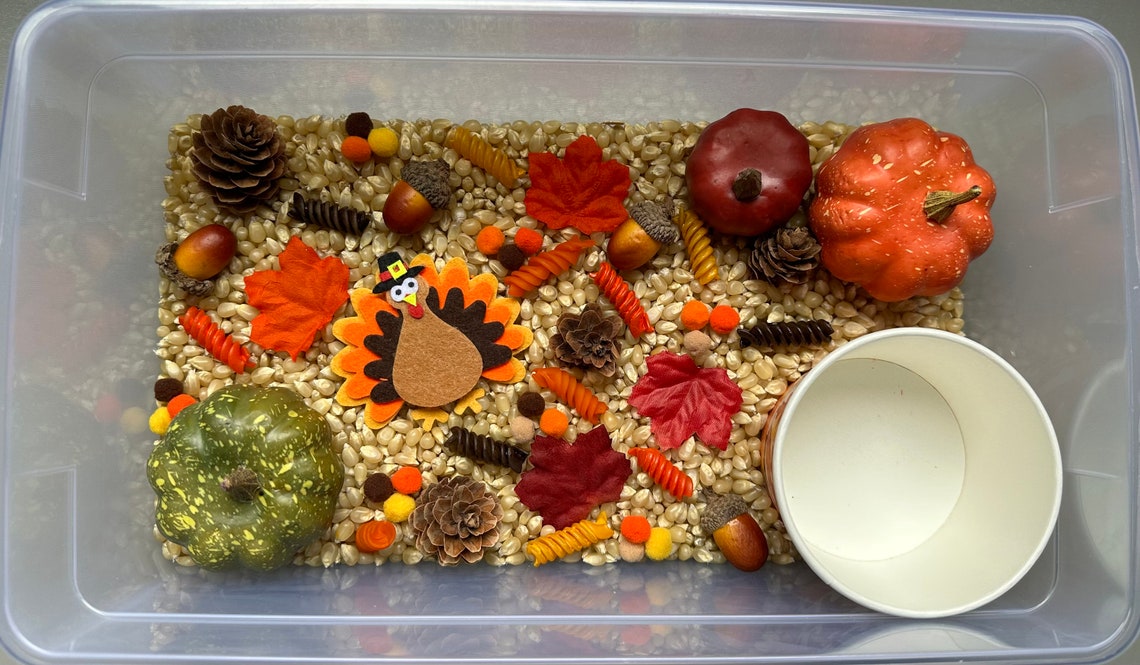 Thanksgiving Sensory Bin,autumn Harvest Sensory Bin, Fall Sensory Kit ...