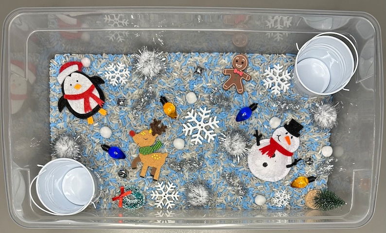 Winter Sensory Bin, Christmas Sensory Bin, Montessori Independent Open ...