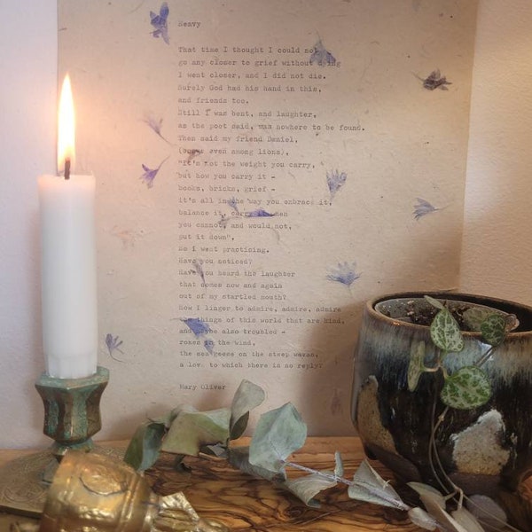 Mary Oliver Heavy Poem - Etsy Canada