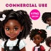 Black Girls Bundle, Little Black Girlpng Clipart Bundle, Black Kids Png ...