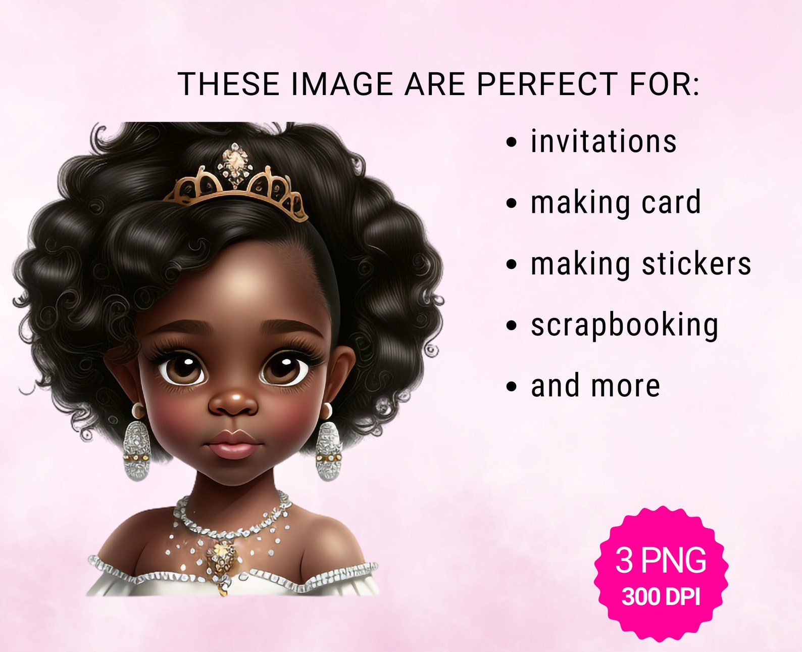 Black Princess Png Black Girl PNG Little Black Girl Afro - Etsy