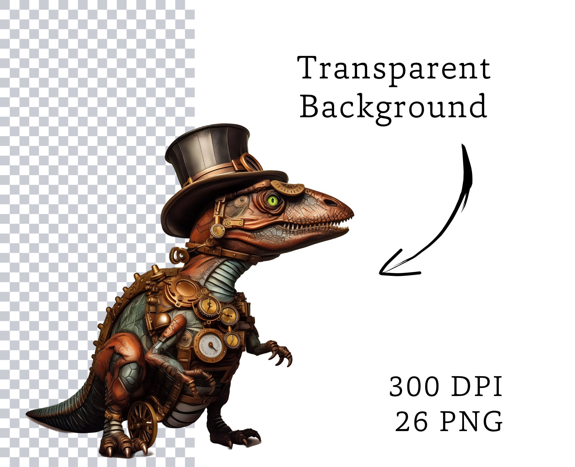 Steampunk Dinosaur Bundle Steampunk PNG PNG Steampunk - Etsy