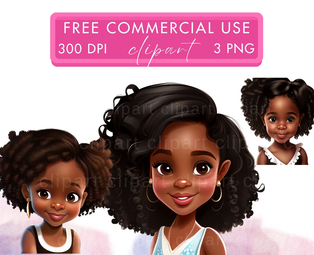 Black Girls Bundle, Little Black Girlpng Clipart Bundle, Black Kids Png ...