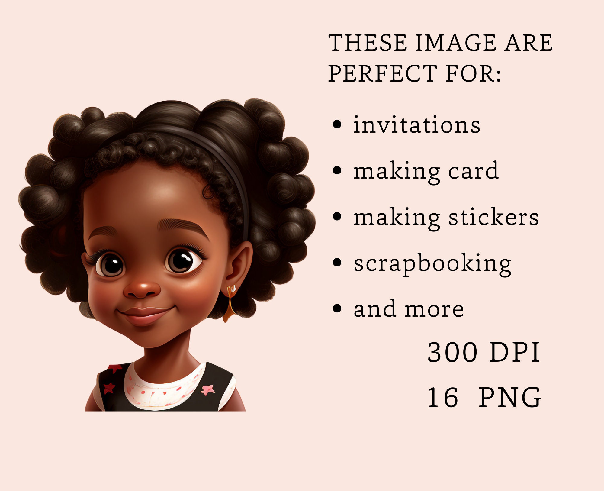 16 Png Black Girls Bundle Little Black Girlpng Clipart - Etsy