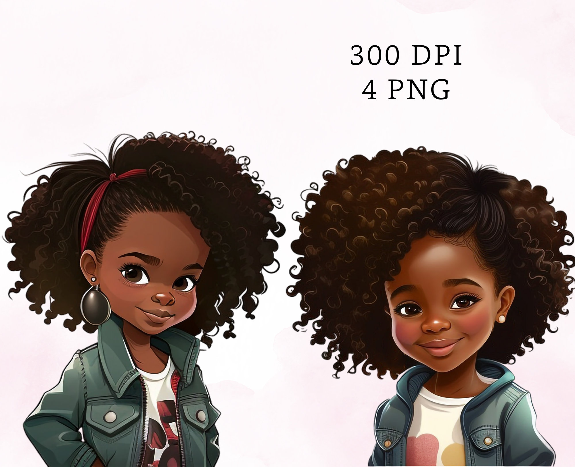 Black Girls Bundle, Little Black Girlpng Clipart Bundle, Black Kids Png, Afro Png, Commercial ...