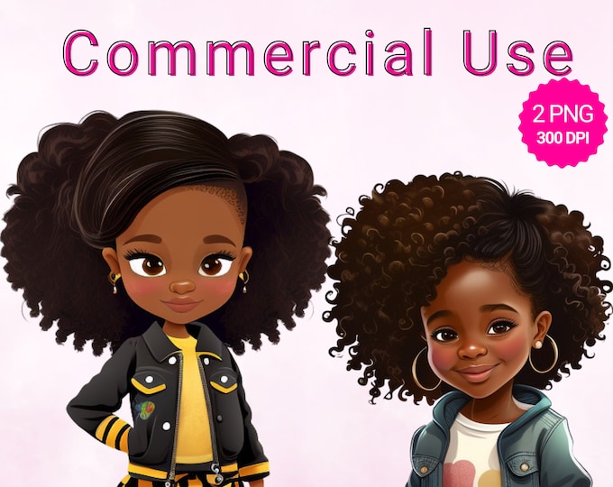 Yellow Collection of Black Girls Clipart 15 African American Girls PNG ...