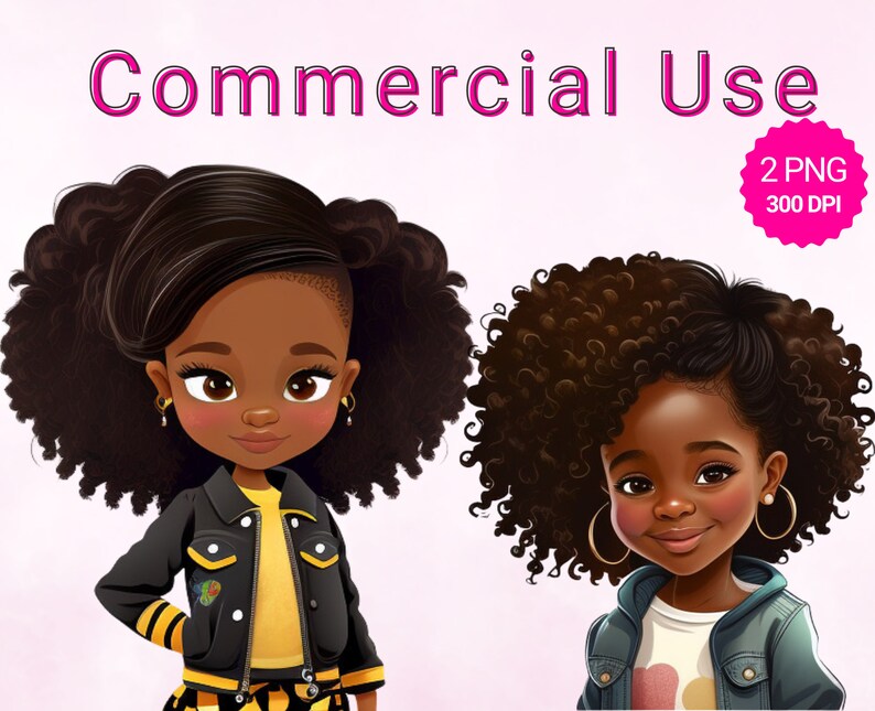 Black Girl PNG, Black Girls Bundle, Black Girls PNG, Black Girl Clipart, Little Girl PNG, Black ...
