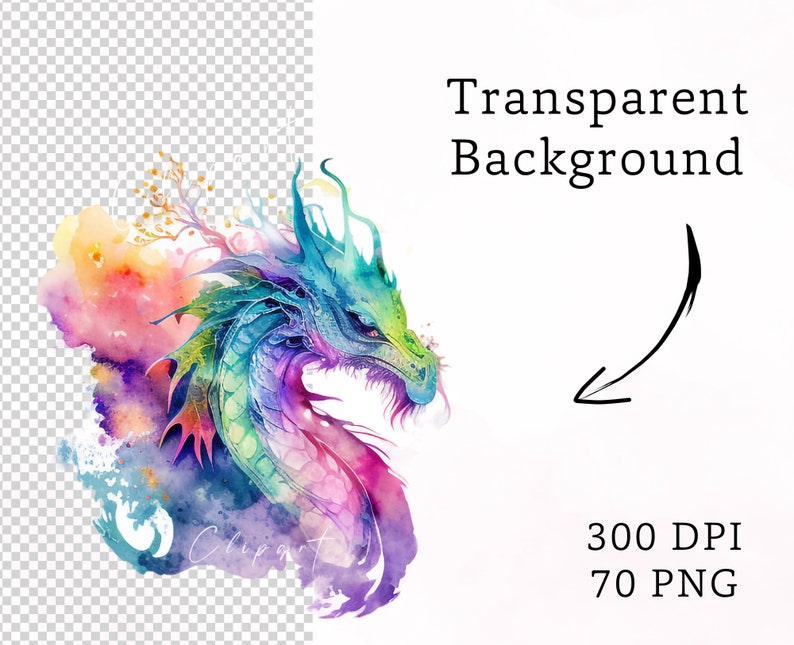70 Png Watercolor Mystical Clipart, Magic Clipart Bundle, Dragon Png ...