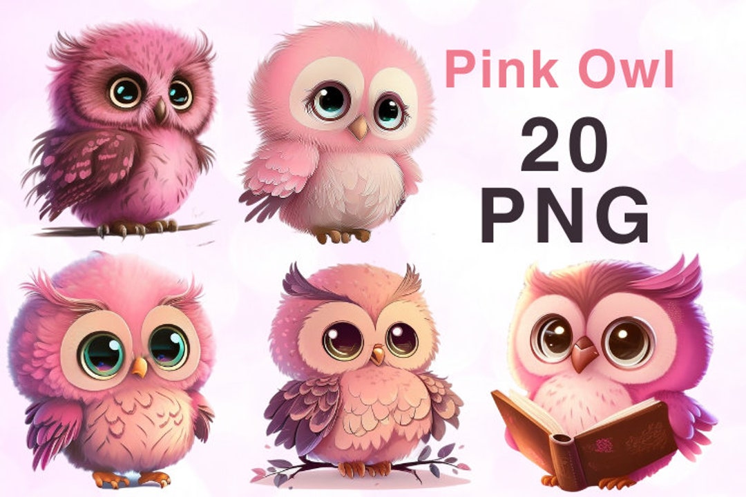 20 Png Cute Pink Owl Clipart PNG, Bright Colorful Owl Clipart PNG, Bundle Vibrant Colors Owl PNG ...