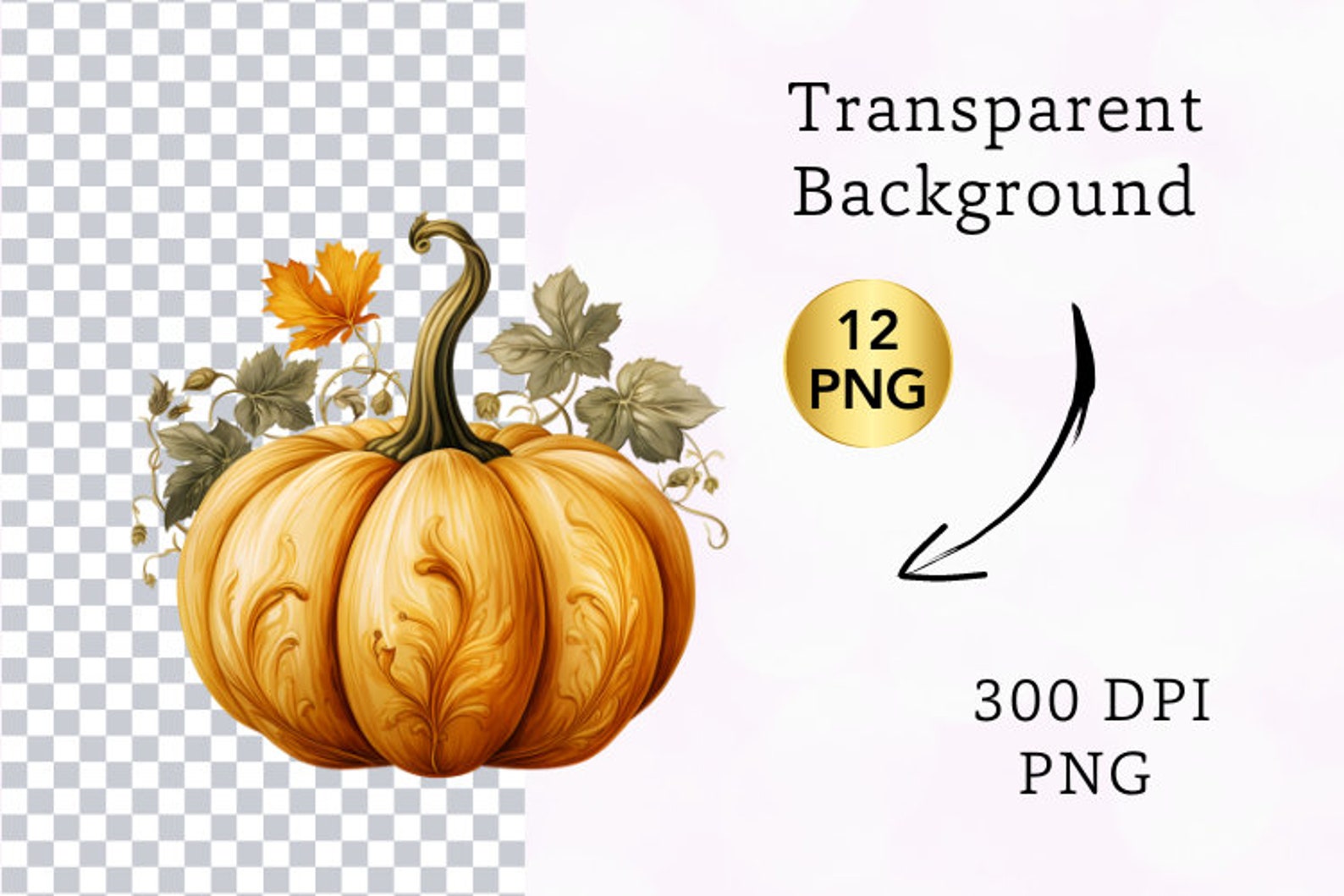 Gold Pumpkin Clipart Halloween Clipart Autumn Clip Art Fall - Etsy